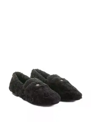 Casadei Shearling Slip-on Loafers - C25199000|black